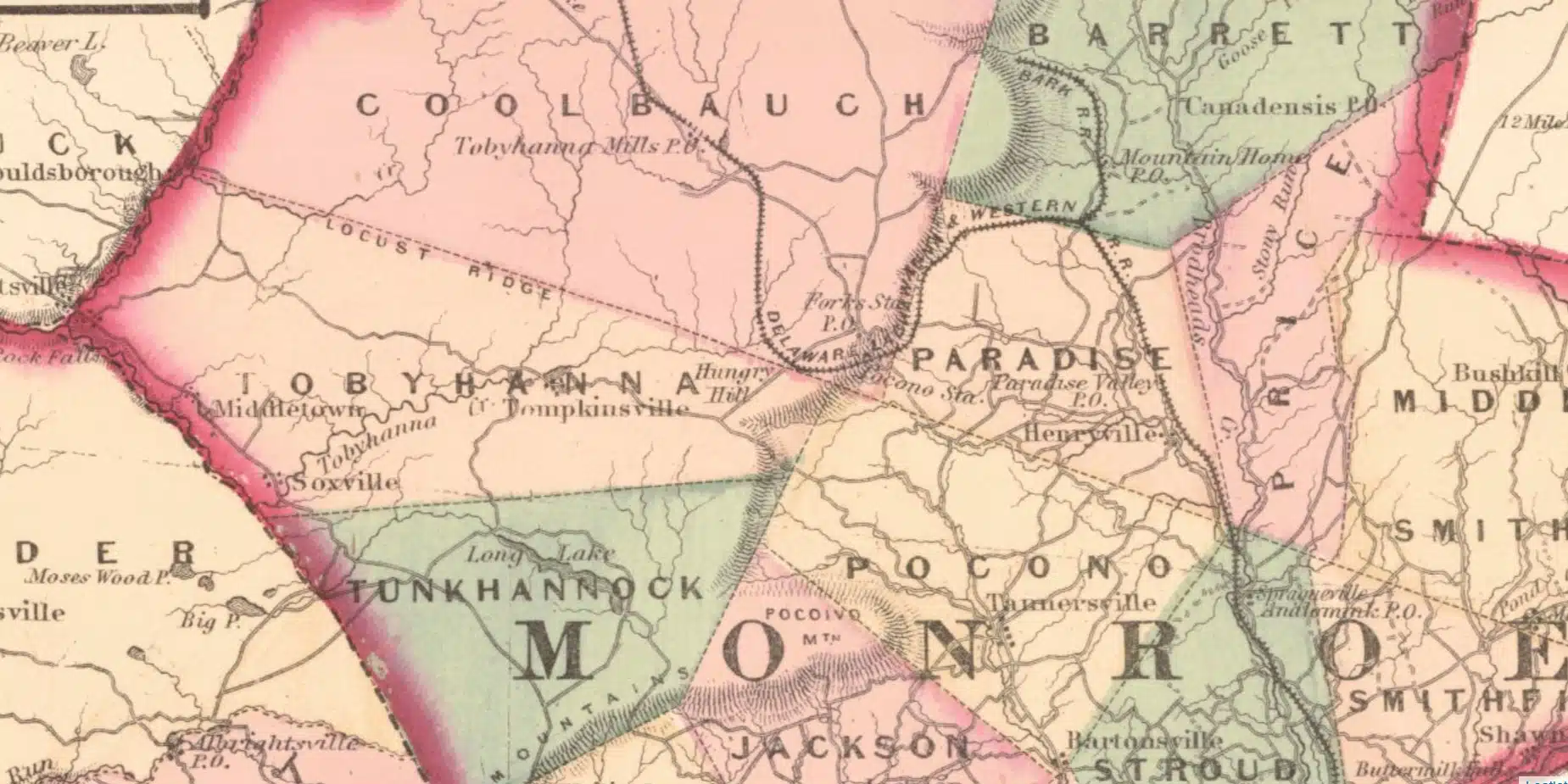 Pocono Pines and Lake Naomi Area - Map Collection Showcases History ...